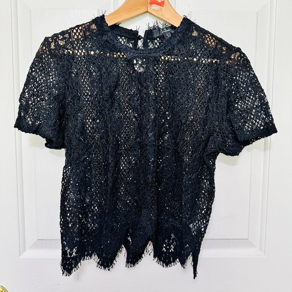 Lulus | Tops | Lulus Julieta Sheer Lace Crop Top Blouse | Poshmark